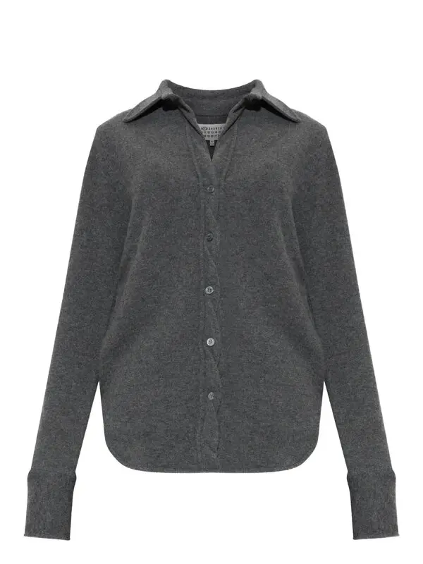 MAISON MARGIELA Wool Cardigan With Classic Collar And Button Closure - Grigio
