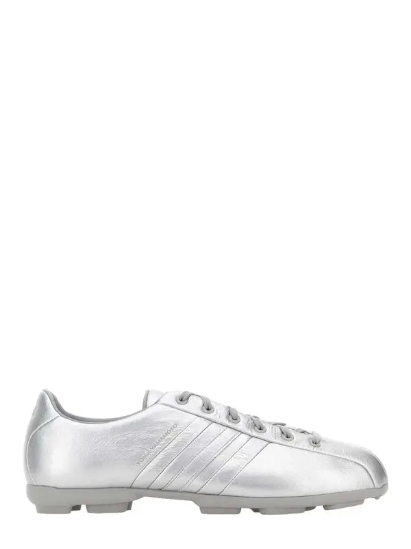 Y-3 YOHJI YAMAMOTO ADIDAS Y-3 Yamamoto "and-3" Inspired Leather Low-top Sneakers - Silver
