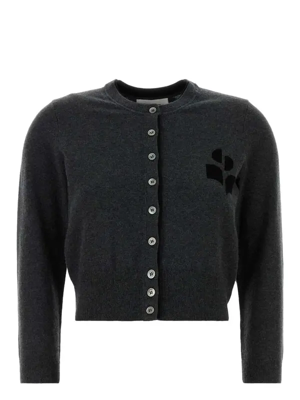 Isabel Marant Étoile Textured Cotton Blend Cardigan With Wool - Grey