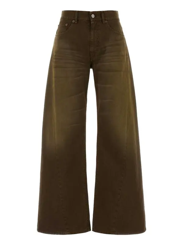 MAISON MARGIELA Wide Leg Cotton Denim Jeans - Green