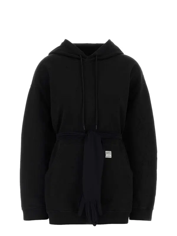 MAISON MARGIELA Cotton Drawstring Sweatshirt Dress - Black