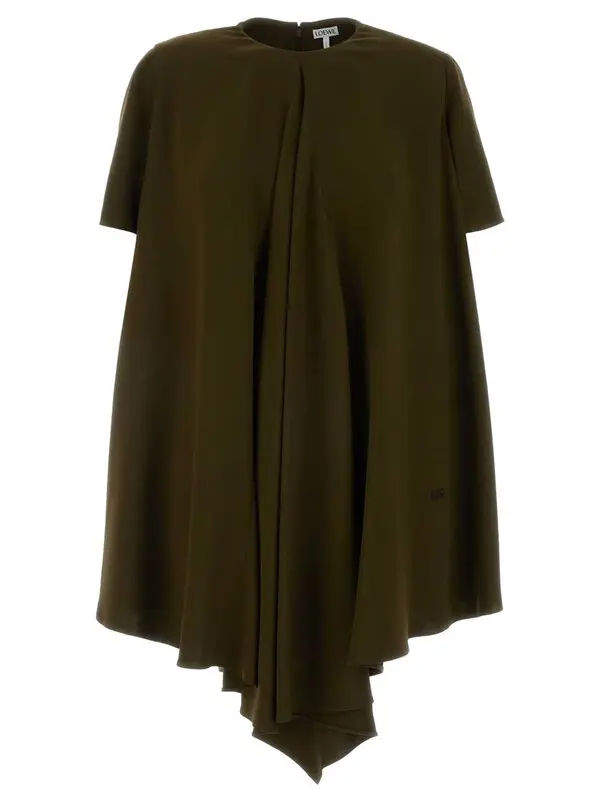 Loewe Stretch Cady Mini Dress - Green
