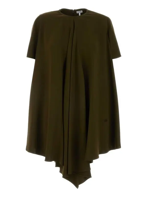 Loewe Stretch Cady Mini Dress - Green