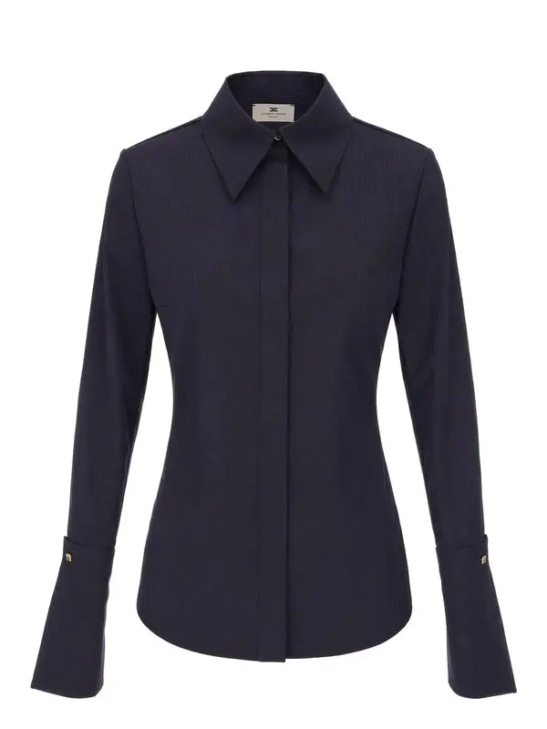 Elisabetta Franchi Fitted Long Sleeve Shirt - Nero
