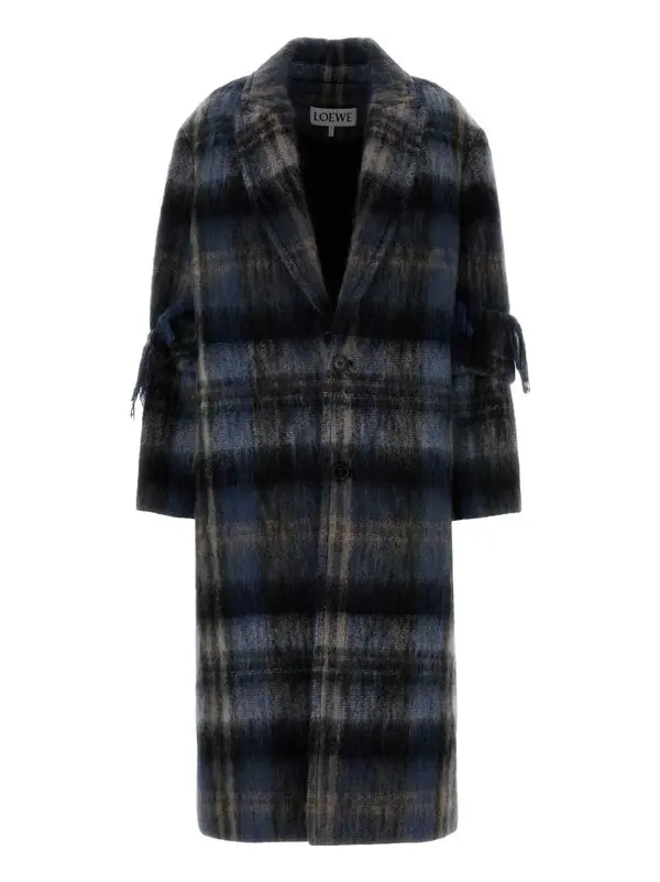 Loewe Embroidered Mohair-blend Jacket - Checked