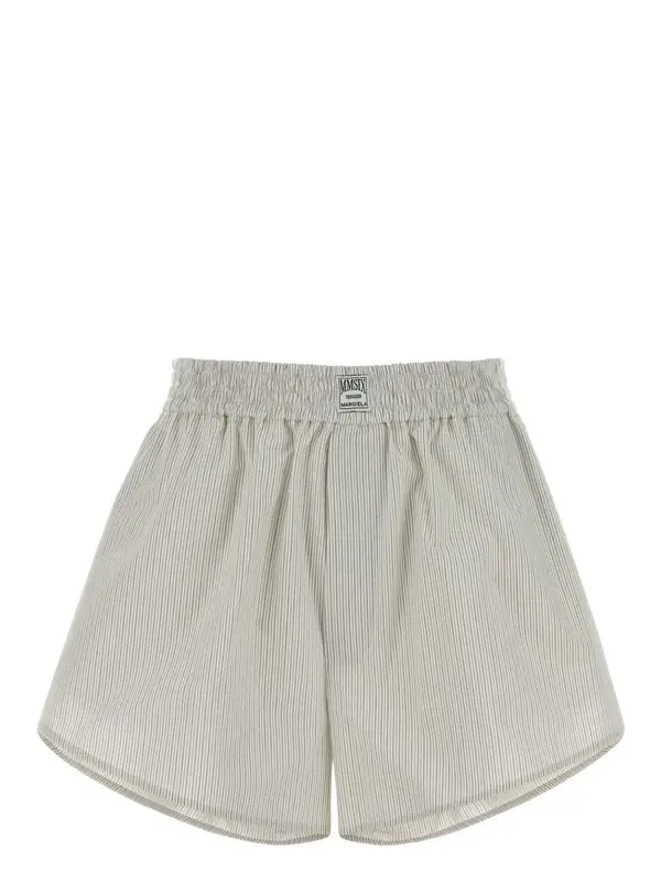 MAISON MARGIELA Embroidered Cotton Pinstripe Shorts - Stripped