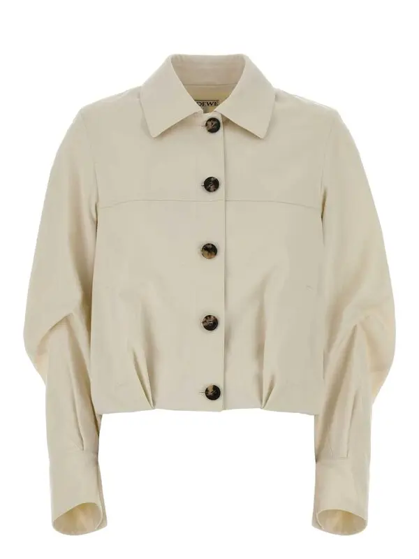 Loewe Cotton-silk Blend Tailored Jacket - White