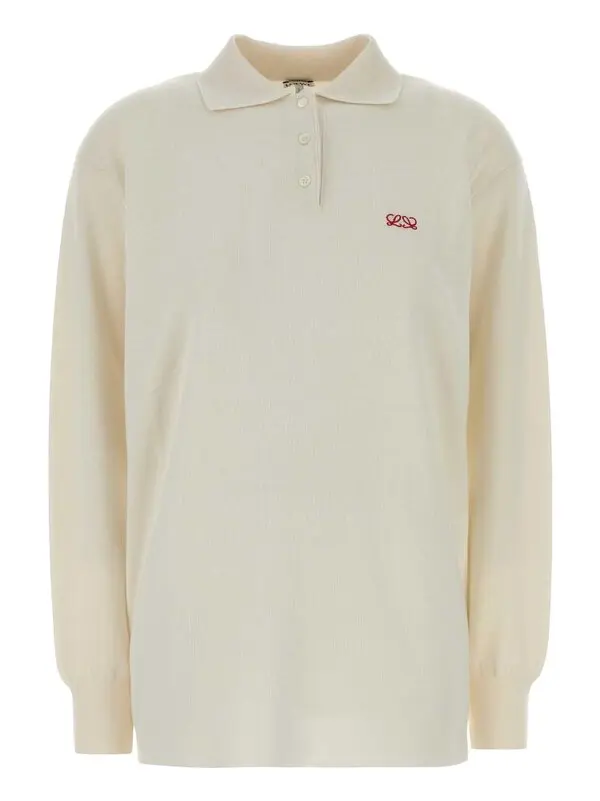 Loewe Stretch Cashmere-blend Polo Shirt - White