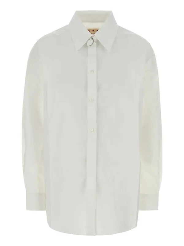 Marni Cotton Poplin Shirt With Classic Collar - White