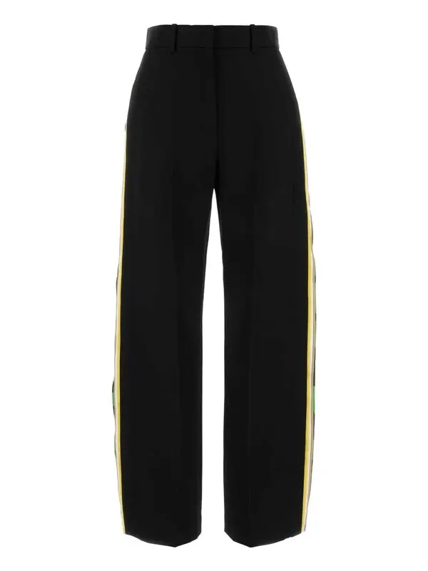Loewe Tailored Wool-blend Twill Pants With Contrast Stripe Detail - Black