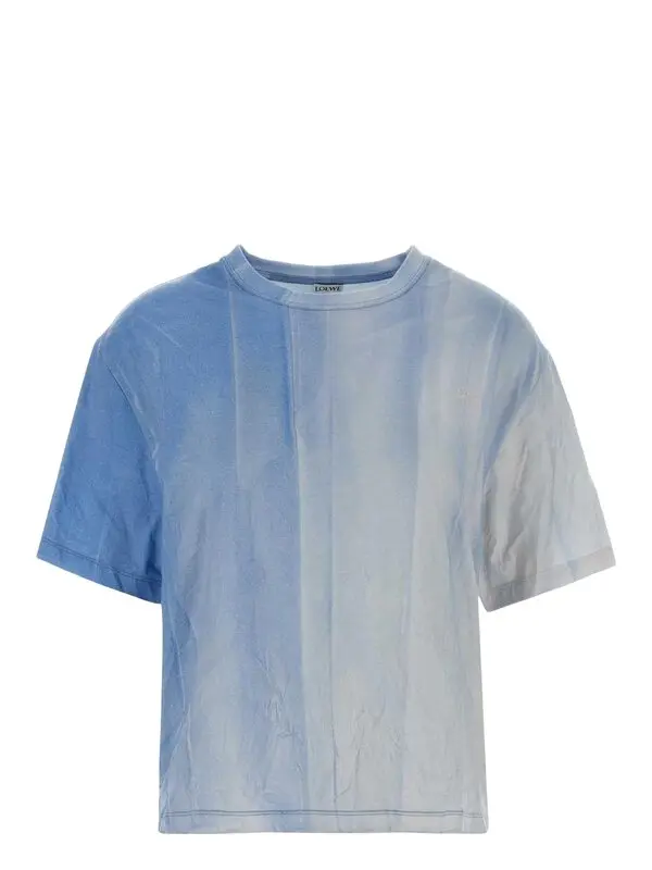 Loewe Soft Cotton-blend T-shirt With Crew Neckline - Light Blue