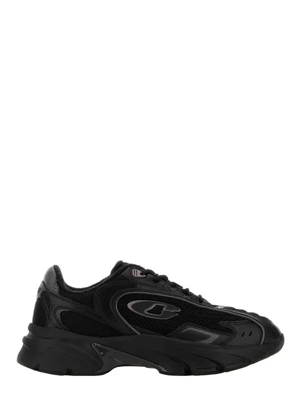 COACH NEW YORK Mesh And Leather Paneled Low Top Sneakers - Black