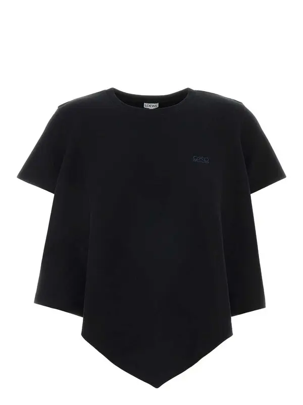 Loewe Cotton-blend T-shirt With Asymmetrical Hem - Black