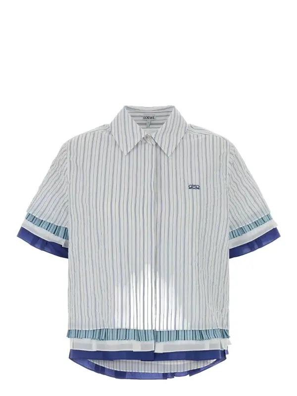 Loewe Embroidered Cotton-blend Striped Shirt - Stripped