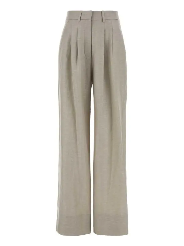 PT TORINO Frankie Wide-leg Twill Trousers - Beige O Tan