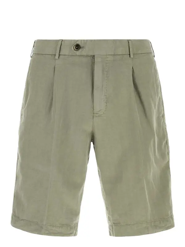 PT TORINO Lyocell & Linen Blend Bermuda Shorts - Green