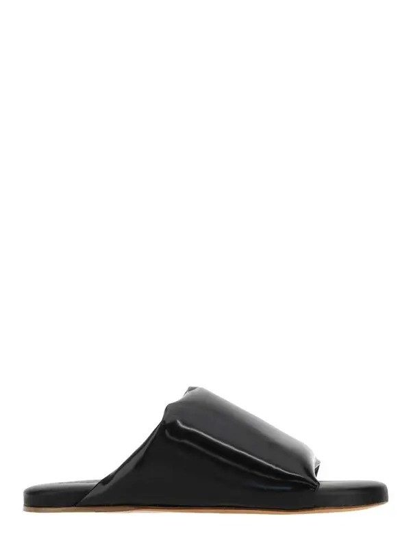 Bottega Veneta Nappa Leather Cushion Slides - Black