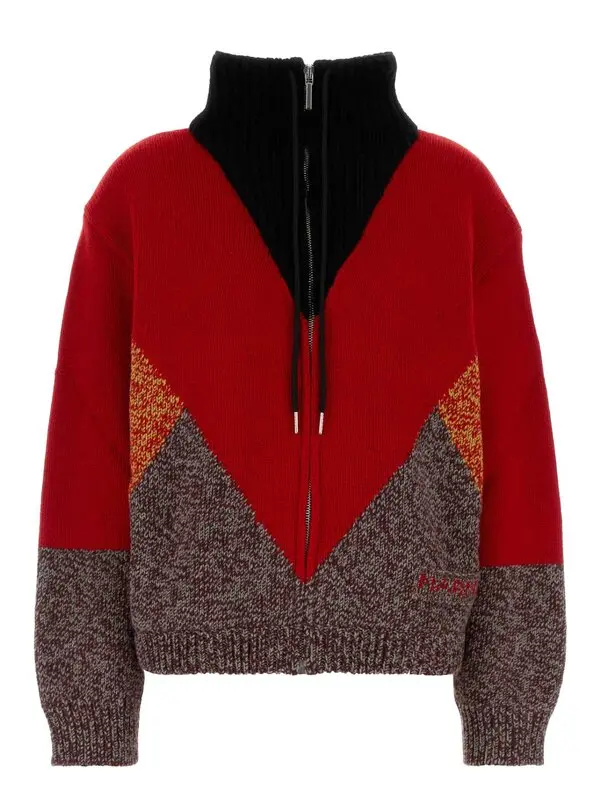 Marni Wool-blend Cardigan With Ribbed Detailing - Multicoloured