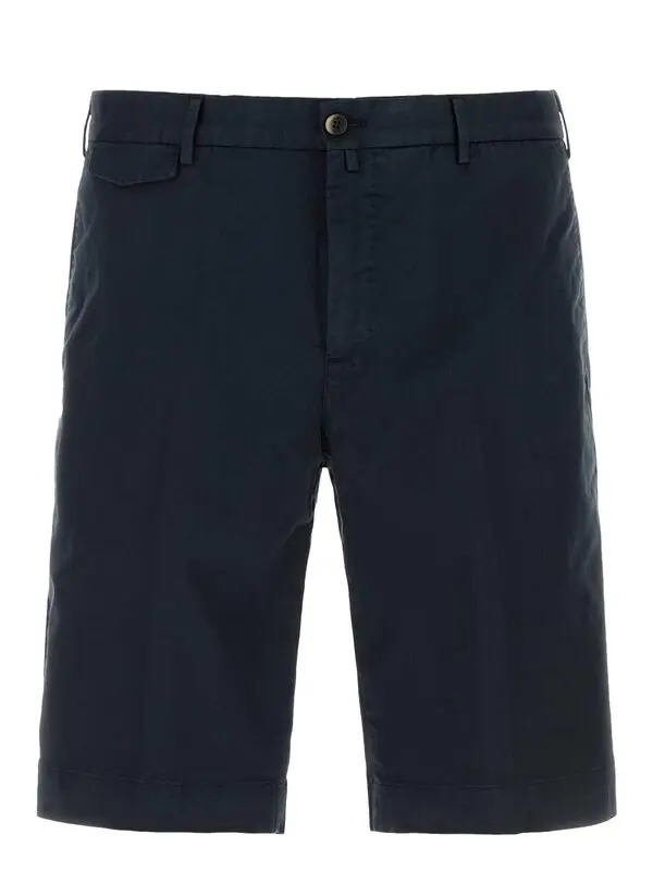 PT TORINO Tailored Stretch Cotton Bermuda Shorts - Blue