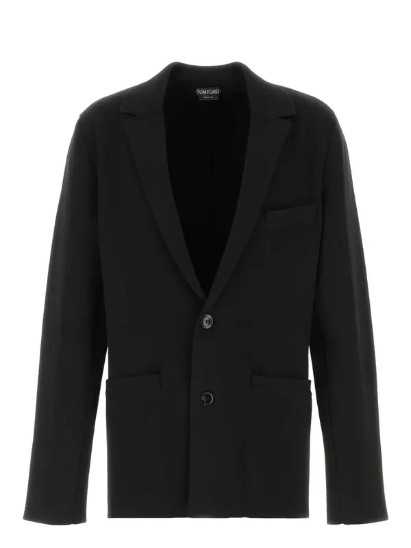 TOM FORD Stretch Wool Blend Blazer - Black