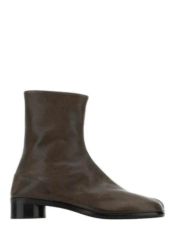 MAISON MARGIELA Leather Ankle Boots With Split-toe Design - Green