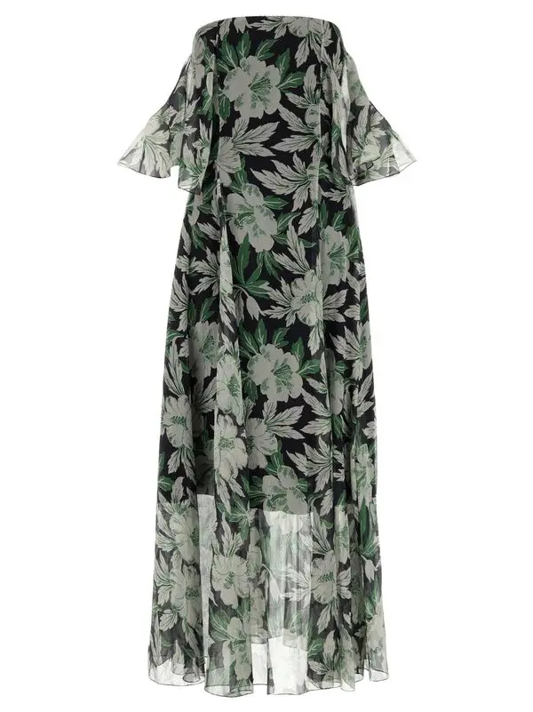 Loewe Silk Floral Print Maxi Dress - Printed