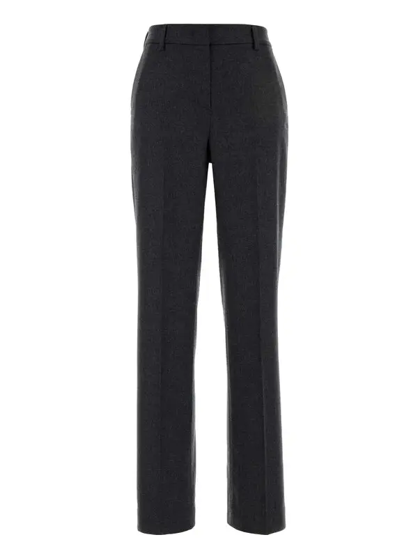 PT TORINO Ambra Wool-blend Straight-leg Pants - Grey
