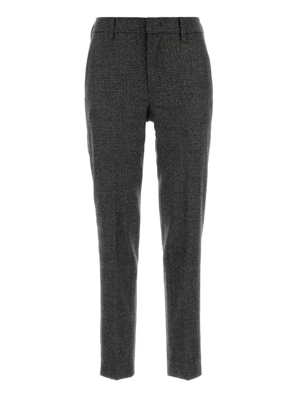 PT TORINO Embroidered Stretch Wool-blend Trousers - Checked