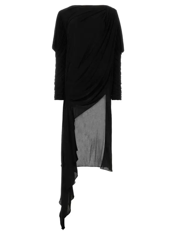 Gucci Draped Crepe Dress - Black