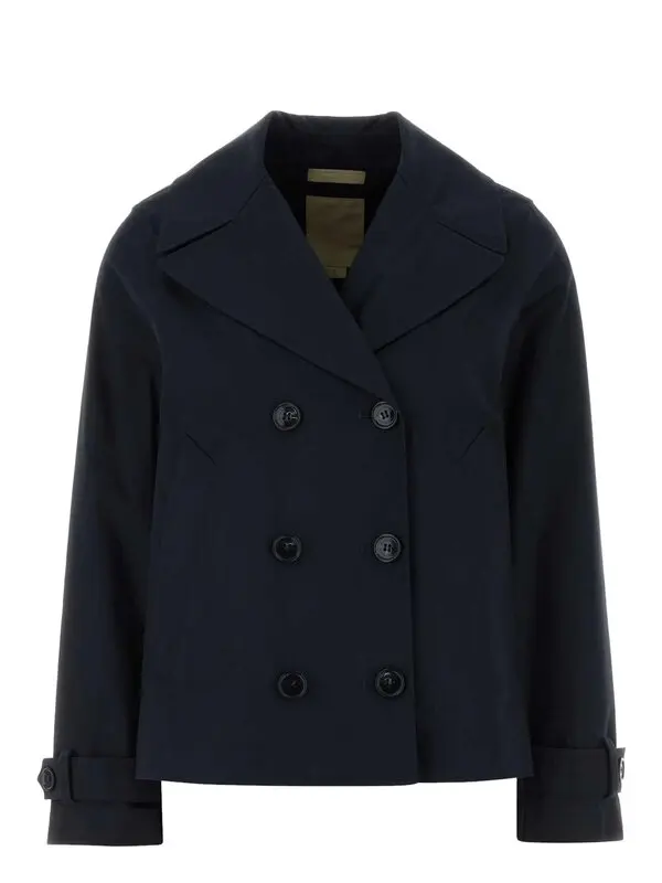 Woolrich Cotton Double Breasted Trench Jacket - Blue