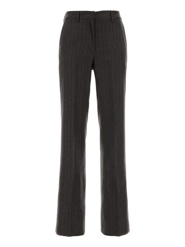 PT TORINO Jodie Wool Pant With Artisanal Embroidery - Stripped
