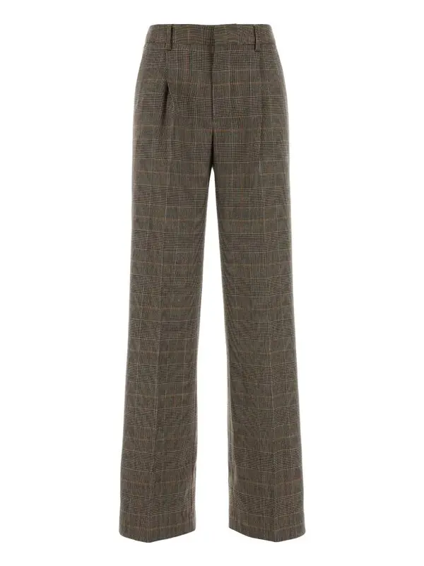 PT TORINO Embroidered Wool-blend Lola Pants - Checked