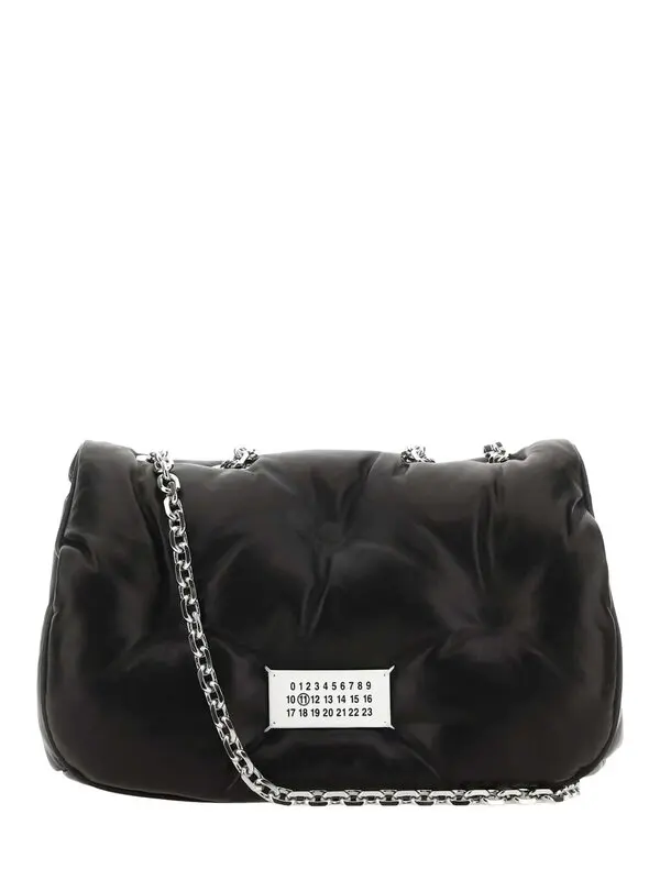 MAISON MARGIELA Medium Glam Slam Nappa Leather Shoulder Handbag - Black
