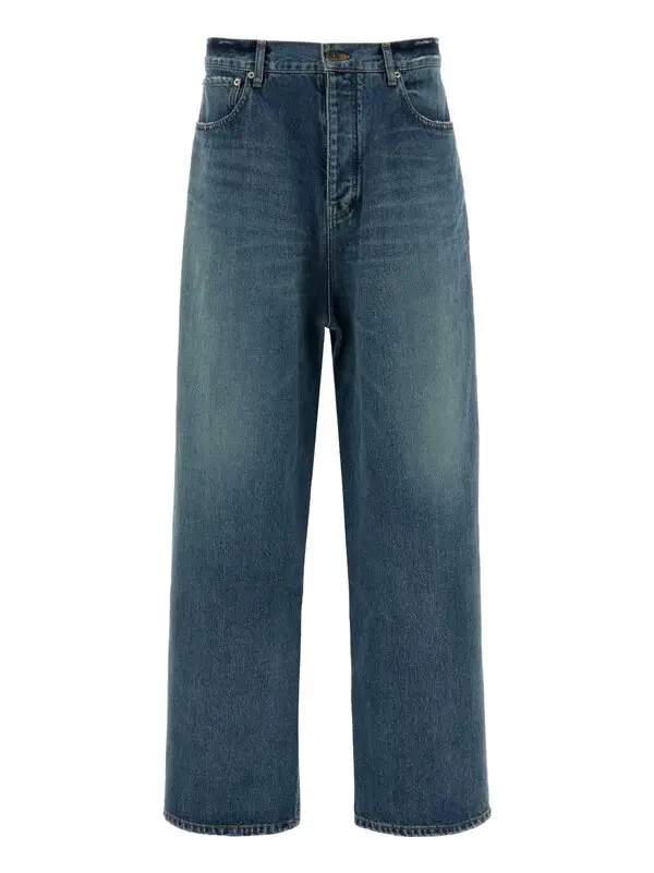 Balenciaga Wide Leg Denim Jeans - Light Blue