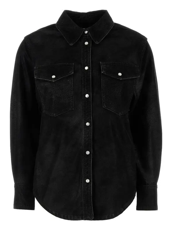 Isabel Marant Étoile Faux Leather Shirt - Black