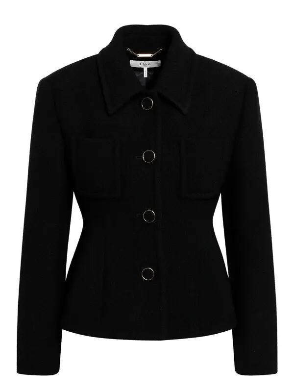 Chloé Wool-blend Double-breasted Jacket - Black