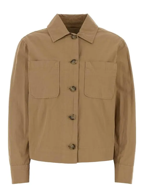 Woolrich 100% Cotton Button-up Shirt With Classic Collar - Camel