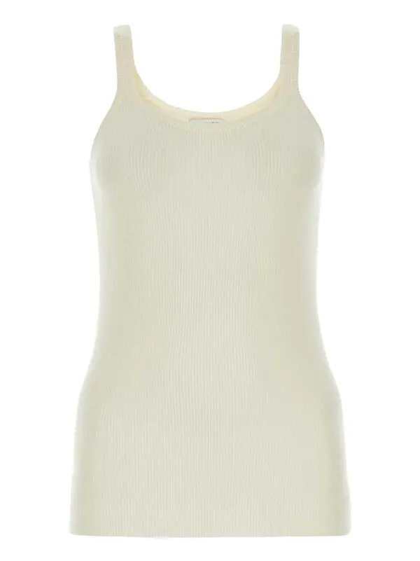 Bottega Veneta Ribbed Wool Tank Top - White