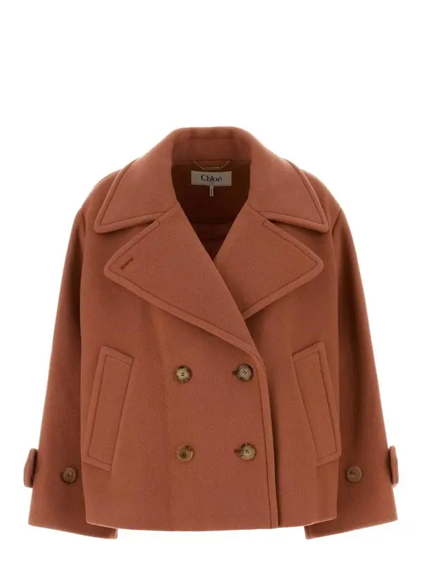 Chloé Double Breasted Wool-blend Tailored Jacket - Pink