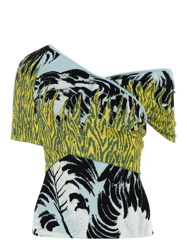 Bottega Veneta Embroidered Jacquard Top - Printed