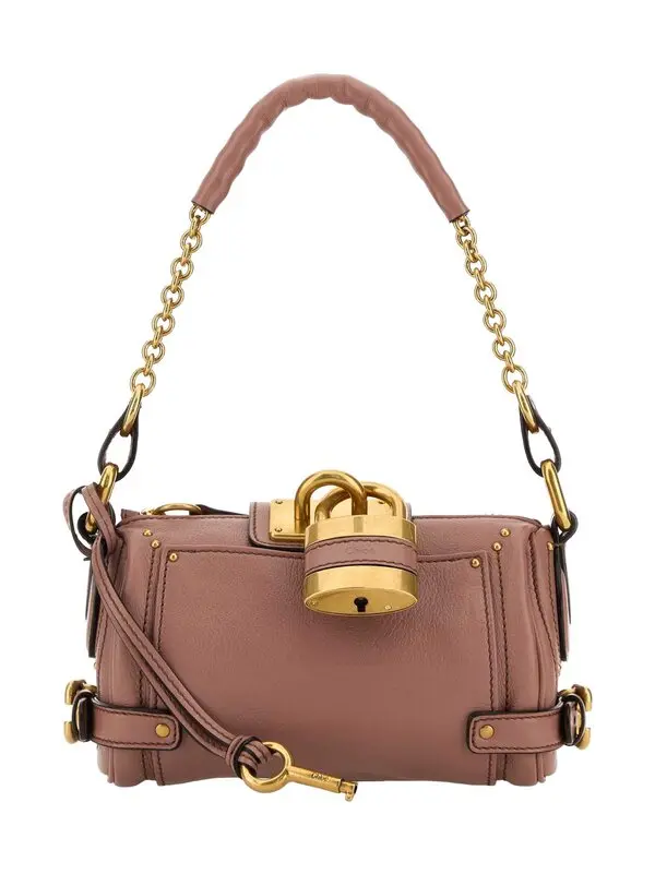 Chloé Small Paddington Shoulder Handbag In Antiqued Leather - Pink