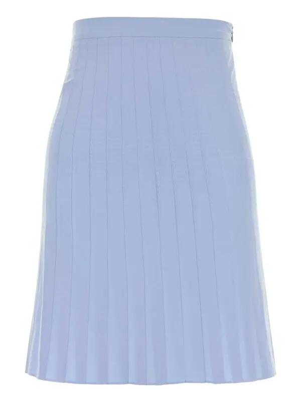 MAISON MARGIELA Pleated Cotton Skirt - Light Blue