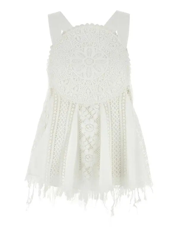 Loewe Cotton Lace Top - White