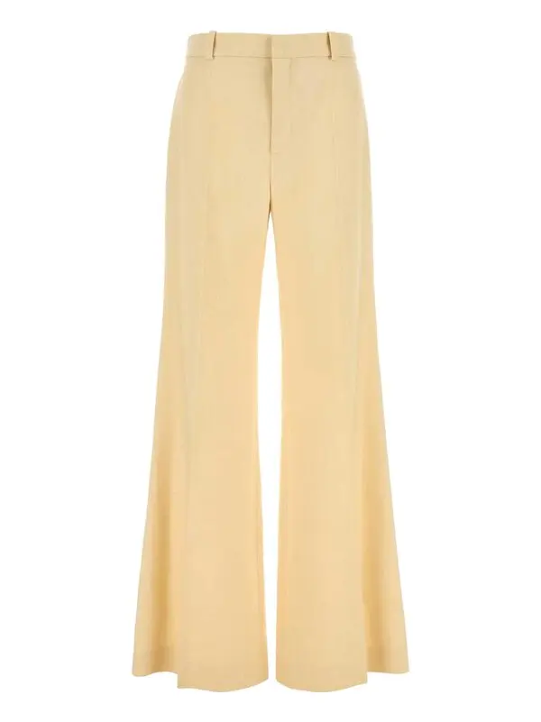Chloé Cream Wide-leg Pants - Yellow