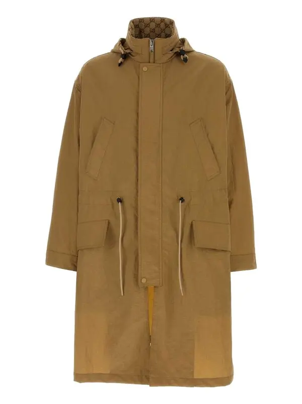 Gucci Biscuit Nylon Parka - Camel