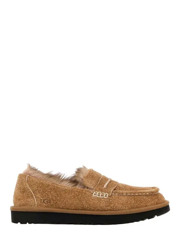 UGG Ellis Suede Shearling Loafers - Camel