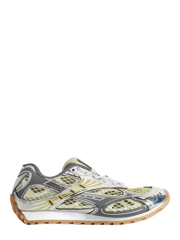 Bottega Veneta Lace-up Sneakers With Rounded Toe And Logo Padded Tongue - Giallo