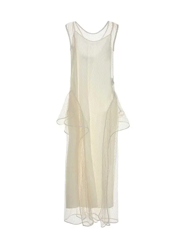 Loewe Silk Mesh Dress - White