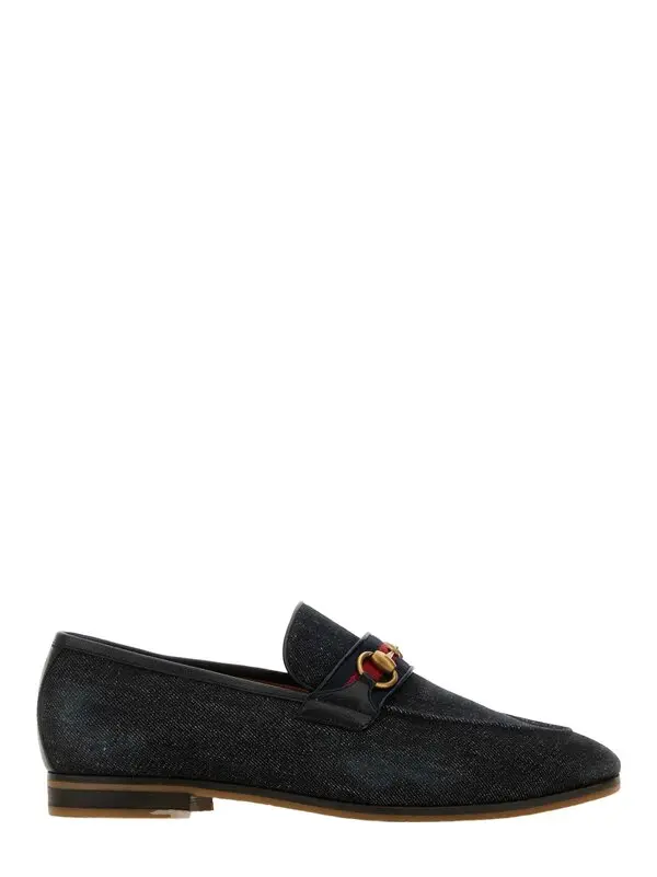 Gucci Denim Loafers With Horsebit Detailing - Blue