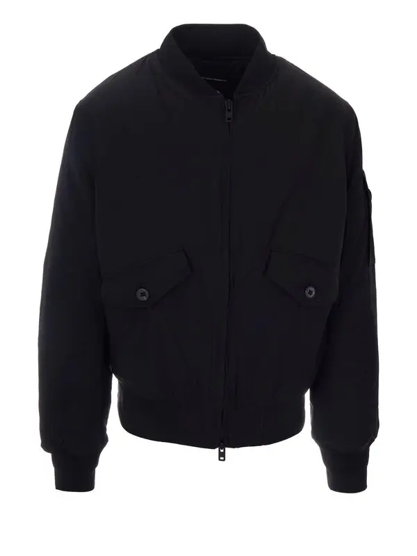 Y3 Zip-front Bomber Jacket With Flap Pockets - Black